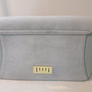 Mezzi | Bags | Mezzi Baby Blue Suede And Pebble Leather Clutch | Poshmark